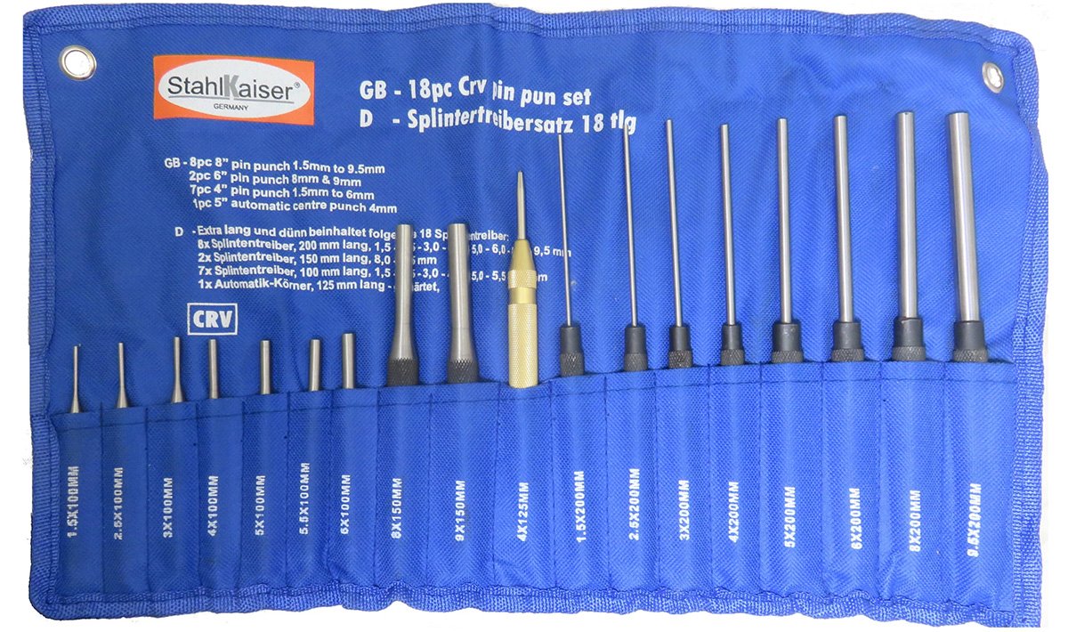 Stahl Kaiser dornsæt, parallel 18 stk. - Div. Værktøjer - Hansen-Handel.dk